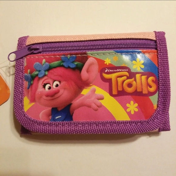 Dreamworks | Accessories | Trolls Trifold Wallet In Purple Pink | Poshmark